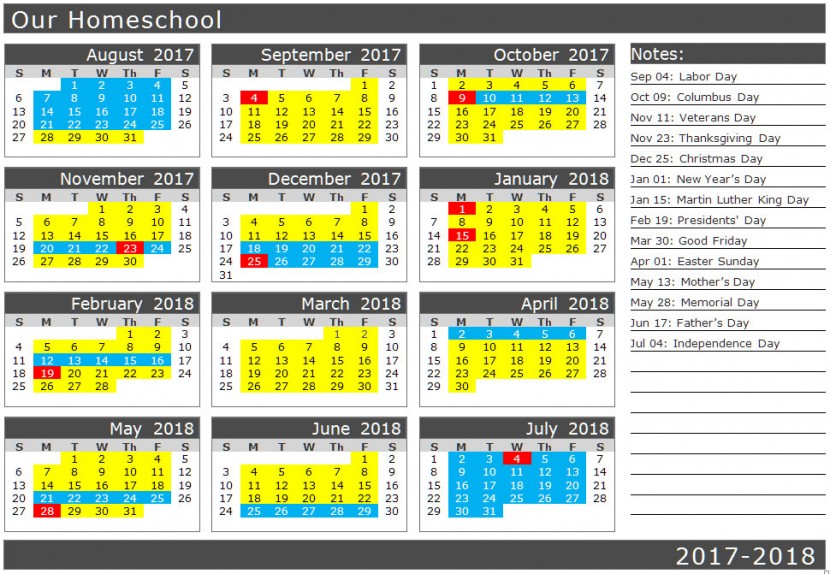 PLANNING THE SCHOOL YEAR – Biblical Homeschooling